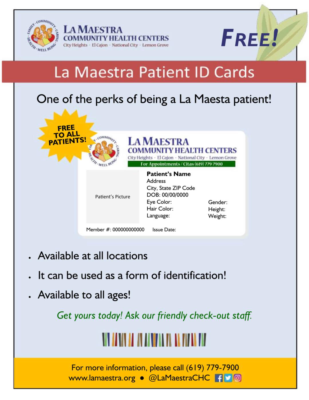 Patient ID Cards – LA MAESTRA COMMUNITY HEALTH CENTERS